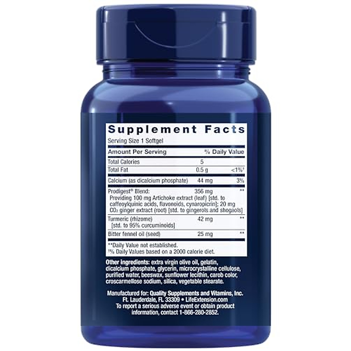 Life Extension Bloat Relief Helps Relieve Occasional Gas & Bloating After Meals, Post-Meal Comfort Support Turmeric, Artichoke & Ginger Extract, Fennel Seed Oil – Gluten-Free, Non-GMO - 60 Softgels