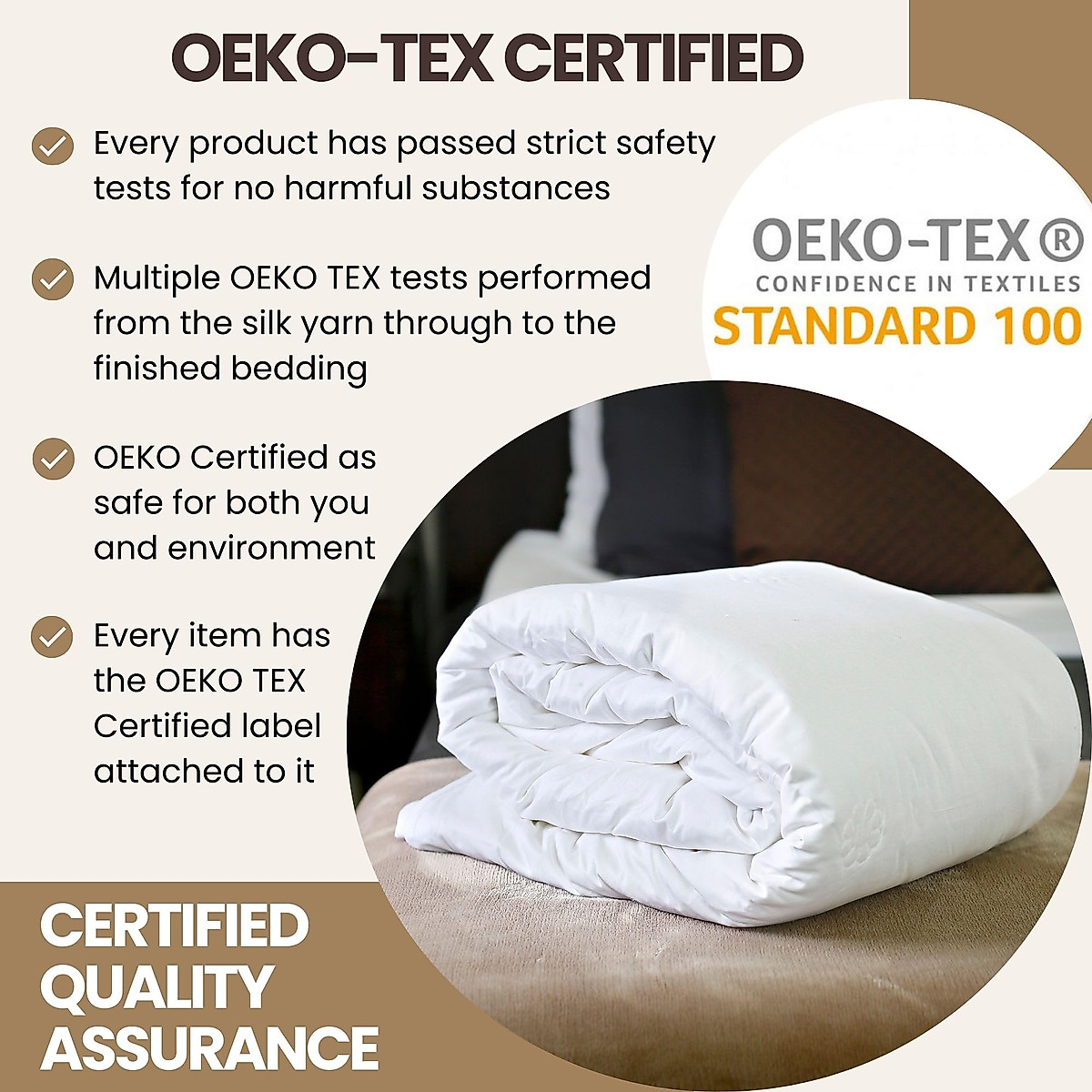 Silk Bedding Direct. Luxury Silk-Filled Mattress Topper with Fitted Cotton Sateen Elasticated Skirt. Queen, 80" x 60". Resting Your Dreams on Pure Mulberry Silk.