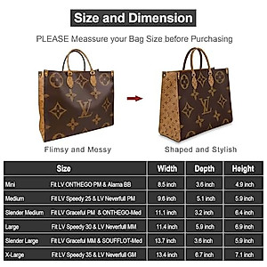 OMYSTYLE Black Large Purse Organizer Insert for Handbags, Felt Bag Organizer for Tote & Purse, Tote Bag Organizer Insert with 5 Sizes, Compatible with Neverful Speedy and More（11.4"×5.9"×6.9"