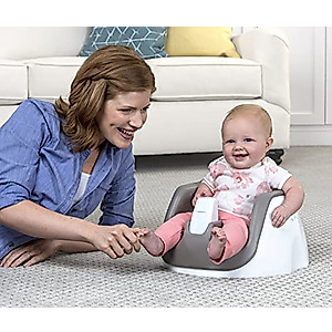 Regalo 2-in-1 Booster Seat and Grow with Me Floor Seat with Removable Feeding Tray, Indoor and Outdoor Activity Chair, Gray