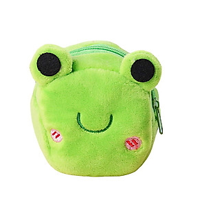 oAtm0eBcl Cute Plush Panda Animal Small Coin Purse Zipper Money Wallet Kids Birthday Frog