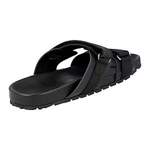 Prada Men's 2X3002 Black Leather Sandals US 8 / EU 7 (41)