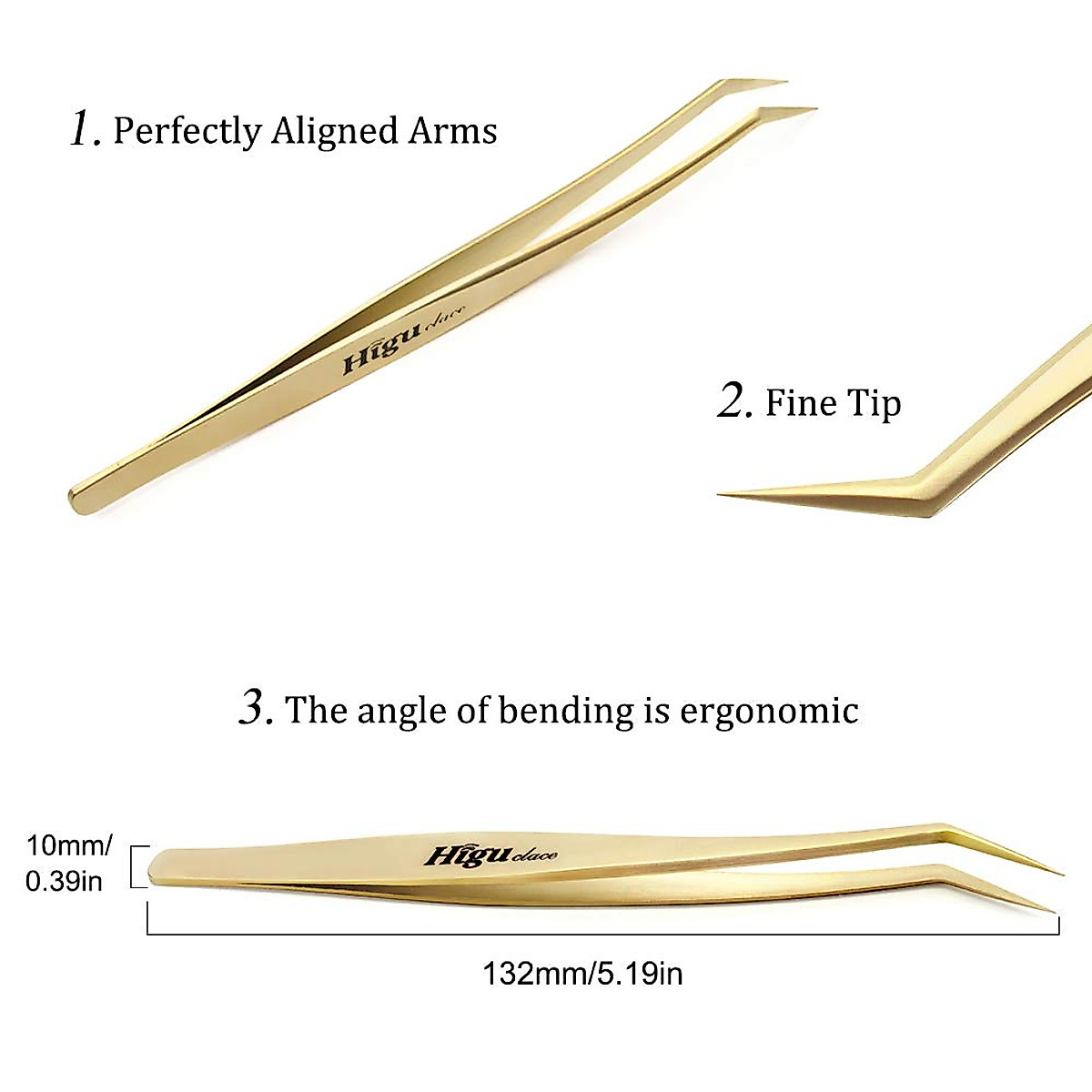 Eyelash Extension Tweezers for Volume Lashes Make Fans Professional Tweezer Tools Precision Stainless Steel 45 Mega Curved Angled 17mm Fine Tip for Eye Lash Extensions Supplies