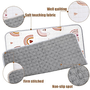 Boho Rainbow Portable Baby Play Mat, 43 x 43 Inch Washable Foldable Crawling Mat, Non Slip Playmat for Babies, Kids Play Mats Pad for Floor Playpen Toddler Infants Tummy Time Activity