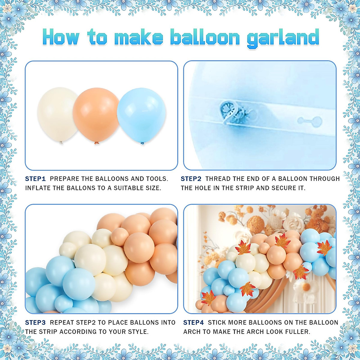 Fiesec Little Pumpkin Baby Shower Decorations for Boy, Thanksgiving Fall Baby Shower Backdrop Balloon Garland Maple Leaf Banner Tablecloth Box Cutout Cake Cupcake Topper Sash Blue Orange 173 PCs