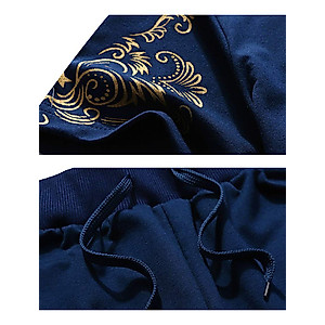 PASOK Men's Casual Tracksuit Full Zip Running Jogging Athletic Sports Jacket And Pants Set Short Style Black M