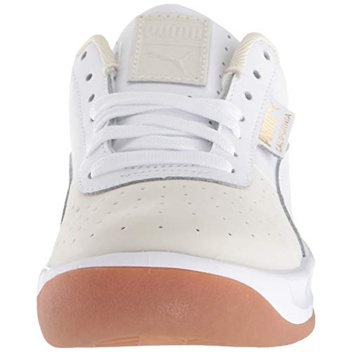 PUMA Women's CALI EXOTIC Sneaker, Whisper White-Puma White-Puma Team Gold, 7