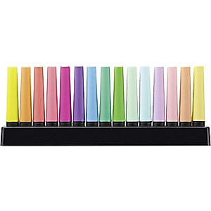STABILO BOSS Original Fluorescent and Pastel Highlighters – Deskset of 15 Assorted Colours
