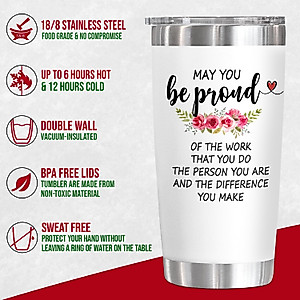 OASSIE Inspirational Gifts for Women - 20 oz Stainless Steel Insulated Coffee Tumbler With Lid - Mothers Day Teachers Day Birthday Appreciation Thank You Gifts for Coworkers Teachers Friends