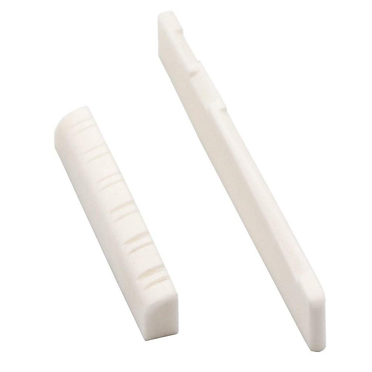 DISENS 12 String Guitar Saddle and Nut Slotted Real Bone Neck Nuts, Acoustic Guitar Bridge Parts Replacement & Accessories