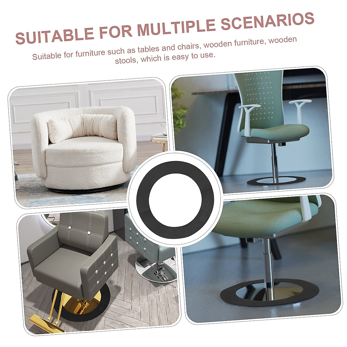 Zerodeko Anti-Slip Mat for Recliner Rubber Gripper Pad Pads for Swivel Chair Rubber Furniture Gripper Pad Recliner Rubber Pad Non Slip Furniture Pads Furniture Stoppers Round Floor Chair