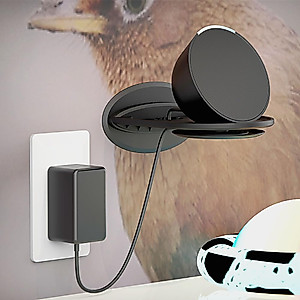 Compatible with Amazon Echo Pop Holder Echo Pop Stand Mount Echo Pop Wall Mount with Integrated Cable Management, No Screws Required, Speaker Accessories Rack (Echo Pop, White, A335), 1 piece