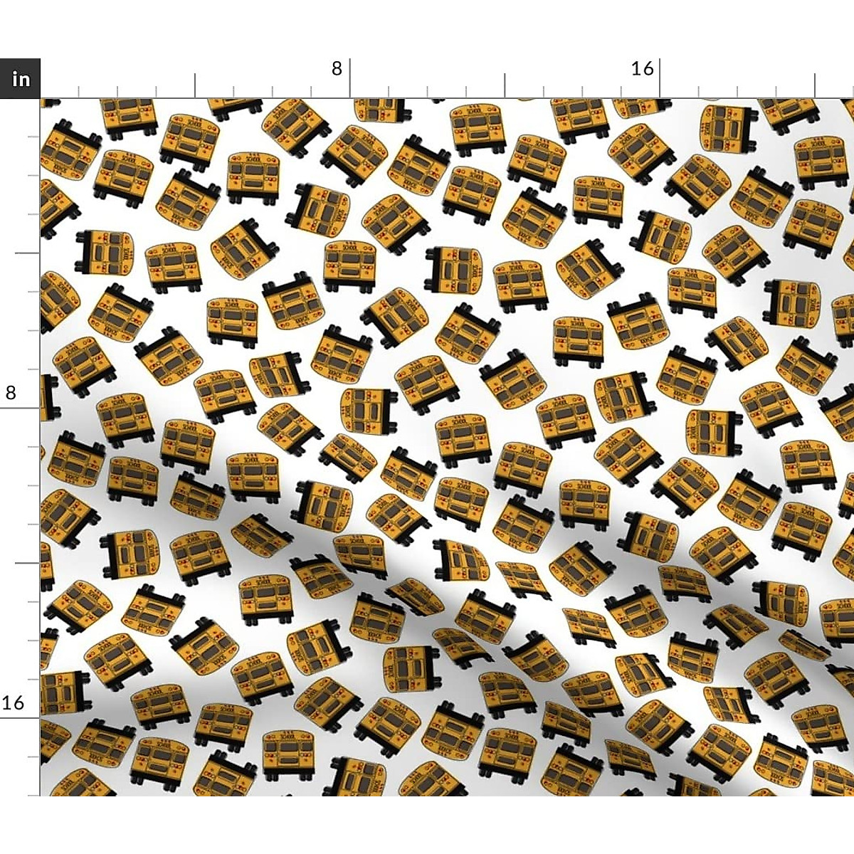 Spoonflower Fabric - Scattered School Bus Education Hand Drawn Teacher Printed on Petal Signature Cotton Fabric Fat Quarter - Sewing Quilting Apparel Crafts Decor