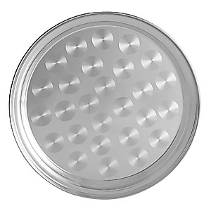 (1-PC-16) Stainless Steel Round Tray Swirl Pattern Serving Tray