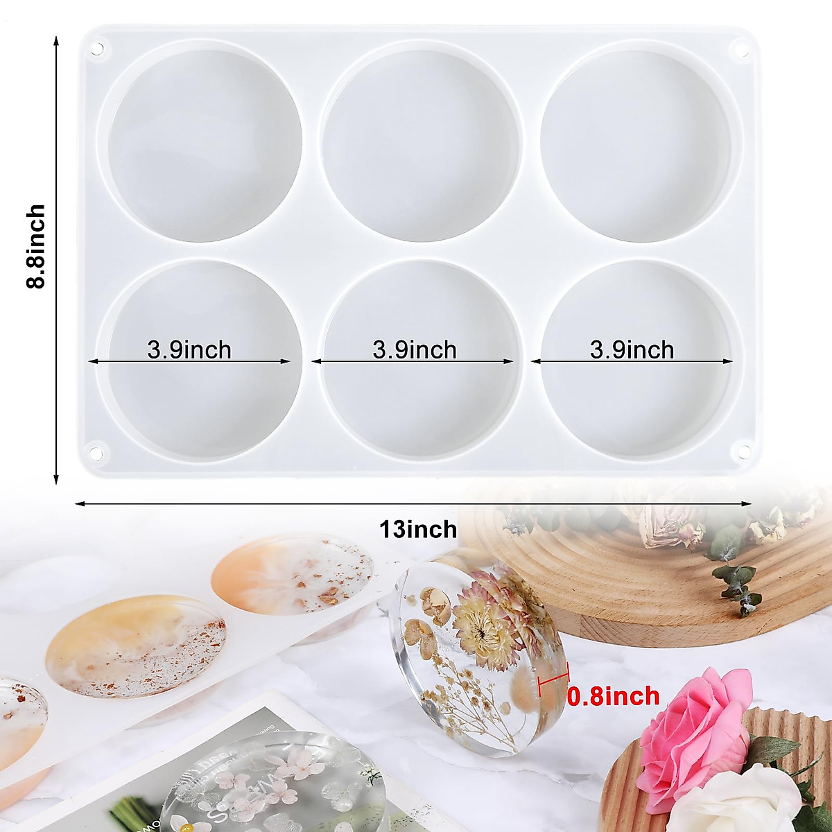 18 Pieces Resin Coaster Molds, Coaster Molds for Epoxy Resin with Storage Box Mold for DIY Art Craft Cup Mats