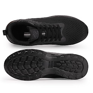 NIFOFISE Steel Toe Shoes for Women Safety Work Shoes Composite Toe Sneakers Slip Resistant Blk 39