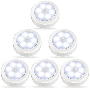 Svarog Motion Sensor Closet Lights,Indoor Motion Sensor Light Battery Powered Stair Lights Stick-Anywhere Wall Light Night Light for Bedroom, Cabinet,Kitchen,Hallway,Entrance (Cool White-6 Pack)