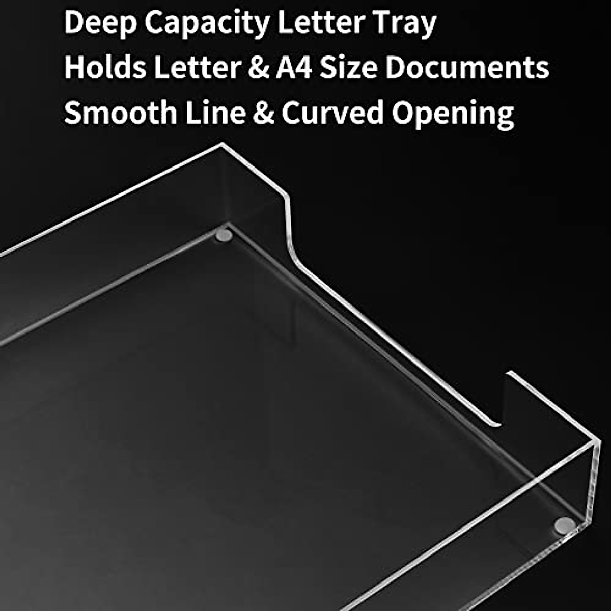 2 Pack Paper Tray Acrylic Desk Organizer Letter Trays Desk Tray Document Tray File Holder Tray Plastic Inbox Tray for Acrylic Desk Accessories-Magazines-Notebooks-Folders-Stationery,Clear Supports