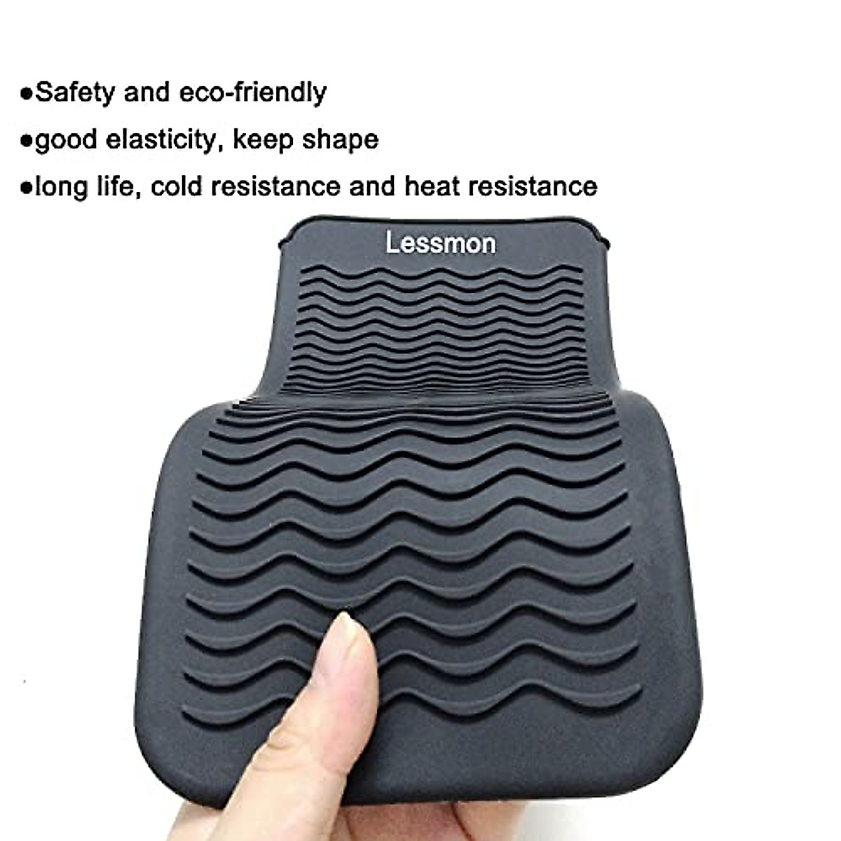 Heat Resistant Mat Pouch and Heat Resistant Glove for Curling Irons, Hair Straightener, Flat Irons and Other Hair Styling Tools 11.5" x 6", Black