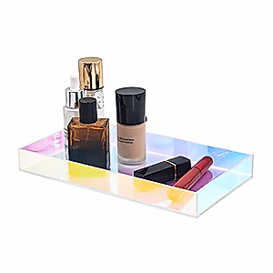 Floatant Acrylic Vanity Drawer Organizer Colorful Makeup Tray Organizer Holder for Any Cosmetics,Small Things Storage Makeup Tray Solution for Vanity Countertop Bathroom Drawers,Desk Drawers,Bedroom