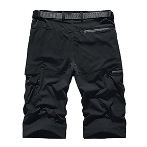 Men's Outdoor Stretch Quick Dry Cargo Pockets Hiking Camping Fishing Athletic Soft Shorts Multi-Pocket Army Military