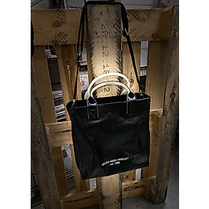 Golden Goose California Bag N-S Property Waxed Canvas Body Zipped Tote Bag - Black