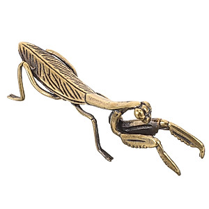 ORFOFE Small Mantis Decoration Mantis Craft Figurine Wealth Figurine Mantis Statue Ornament Delicate Mantis Figurine Novelty Mantis Decoration Zen Garden Ornament Vintage Car Decor Copper
