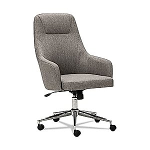 Alera ALECS4151 Captain Series Chrome Base 275 lbs. Capacity High-Back Chair - Gray Tweed