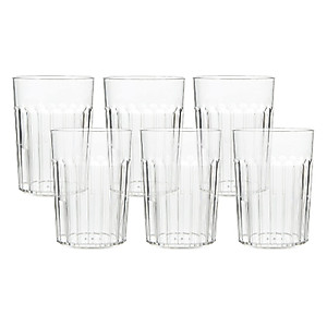 Arrow Home Products 10 oz Clear Plastic Tumblers, Set of 6 - Made in the USA, BPA Free Plastic - Break-Resistant Plastic Drinking Glasses for Indoor & Outdoor Use - Dishwasher Safe, Assorted Colors