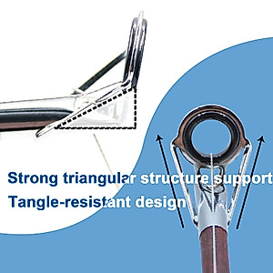 9KM DWLIFE Fishing Rod Tip Repair Kit 45pcs, Silver Stainless Steel, Wear Resistant Ceramic Ring, Guide Replacement