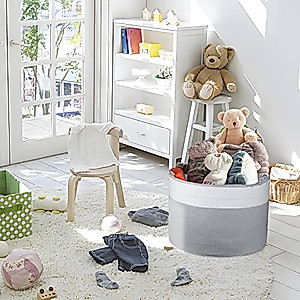 XXXXL Extra Large Cotton Rope Basket, AivaToba 22" x 22" x 16" Blanket Storage Basket, Toy Storage Basket, Decorative Sturdy Storage Basket with Handles in Living Room