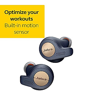 Jabra Elite Active 65t Earbuds – True Wireless Earbuds with Charging Case, Copper Blue – Bluetooth Earbuds with a Secure Fit and Superior Sound, Long Battery Life and More (100-99010000-02)