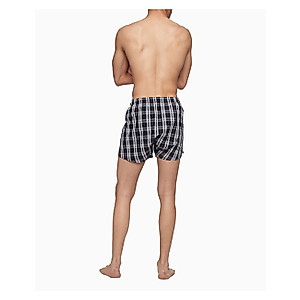 Calvin Klein Men's Cotton Classics 3-Pack Boxer, Black/Morgan Plaid, Black/Montague Stripe, Black, XX-Large