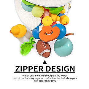 PVC Material Bathtub Toy Holder Prevent Long Spots Bath Toy Storage Bath Toys for Kids Ages 4-8 17“x13”Mesh Bath Toy Holder let Baby Bath Toys Quick Drying