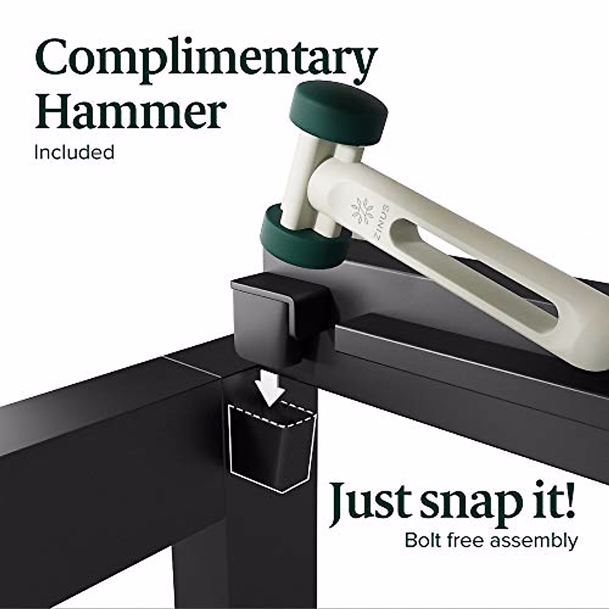 ZINUS GOOD DESIGN Award Winner Justina Metal Mattress Foundation / 11 Inch Platform Bed / No Box Spring Needed, California King