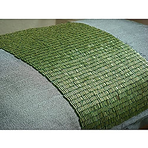 The HomeCentric Green Pillow Covers 12x20 inch (30x50 cm), Green Lumbar Pillow Cover, Metallic Beaded Centered Sparkly Lumbar Pillow Cover, Rectangle Silk Lumbar Pillow Cover Solid - Green Center