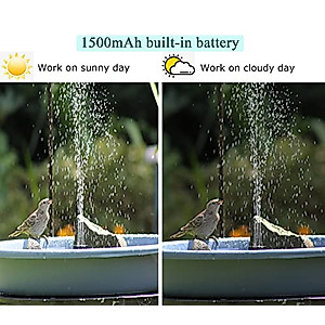 Lewisia 6W Solar Fountain Pump with Battery Backup for Patio Pool Koi Pond Bird Bath Garden Decoration Submersible Solar Powered Water Pump Kit