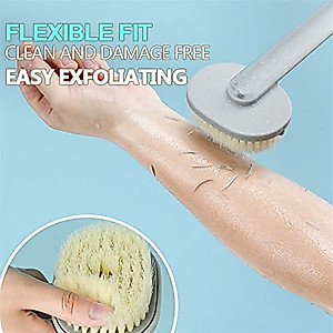 INGVY Dry Brushing Body Brush Long Handle Liquid Bath Brush Soft Hair Bath Brush Set Bath Brush Back Brush Back Cleaning Brush Good Product Bath Brush (Color : Pink)