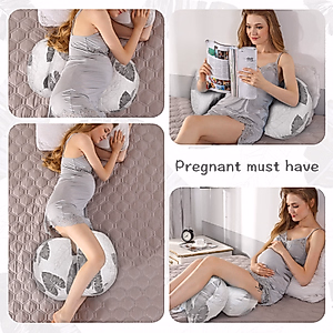 Childlike Pregnancy Pillows,Maternity Pillow for Pregnant Women with Detachable Cotton Pillow Cover,Soft Adjustable Side Sleeper Pregnancy Pillow,Support for Waist,Abdomen,Back,HIPS,Legs(Leaves)