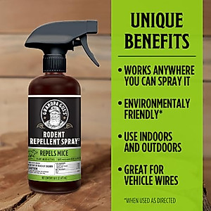 Grandpa Gus's Double-Potent Rodent Repellent Spray, Peppermint & Cinnamon Oil, Prevents Mouse/Rats from Nesting & Chewing on Wires, 16 fl oz (Pack of 1)