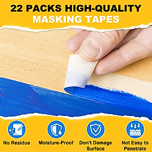 Masking Tapes Bulk 1 Inch 22 Packs White Painters Drafting General Using Tapes for Painting, Craft Art, Label, Packing, Office, School, Home,1 Inch x 55 Yards x 22 Rolls (1210 Total Yards)