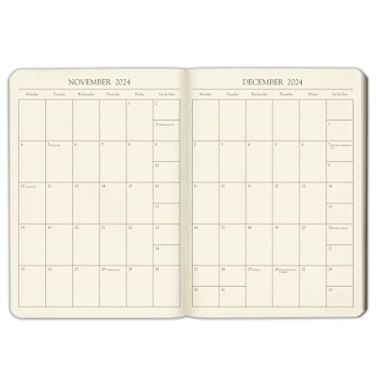 2024 Gallery Leather Desk Weekly Planner - Acadia Black - 8x5.5"