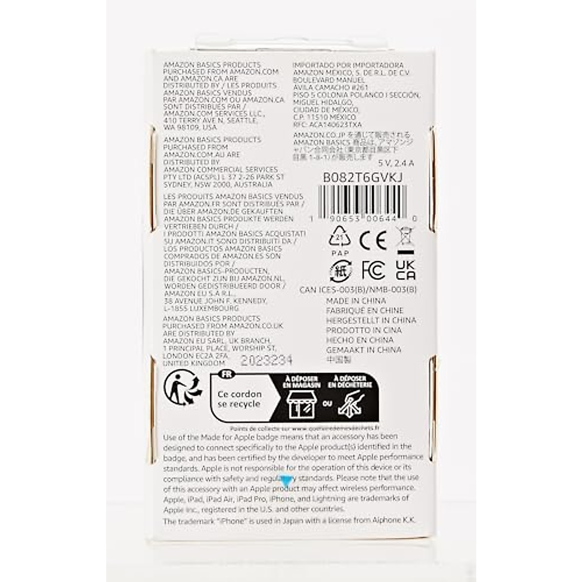 Amazon Basics USB-A to Lightning Charger Cable, Nylon Braided Cord, MFi Certified Charger for Apple iPhone 14 13 12 11 X Xs Pro, Pro Max, Plus, iPad, 6 Foot, Dark Gray