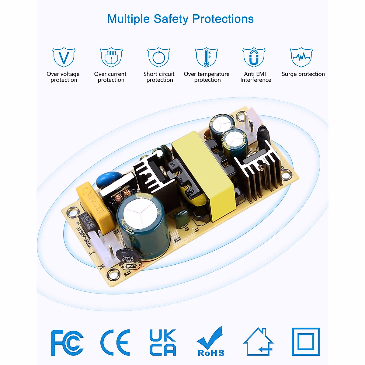 ALITOVE 30W Universal AC to DC Power Supply Adapter 3V to 12V Adjustable with 14Adapter Tips & USB Port for Household Electronics Routers 2.5A Max