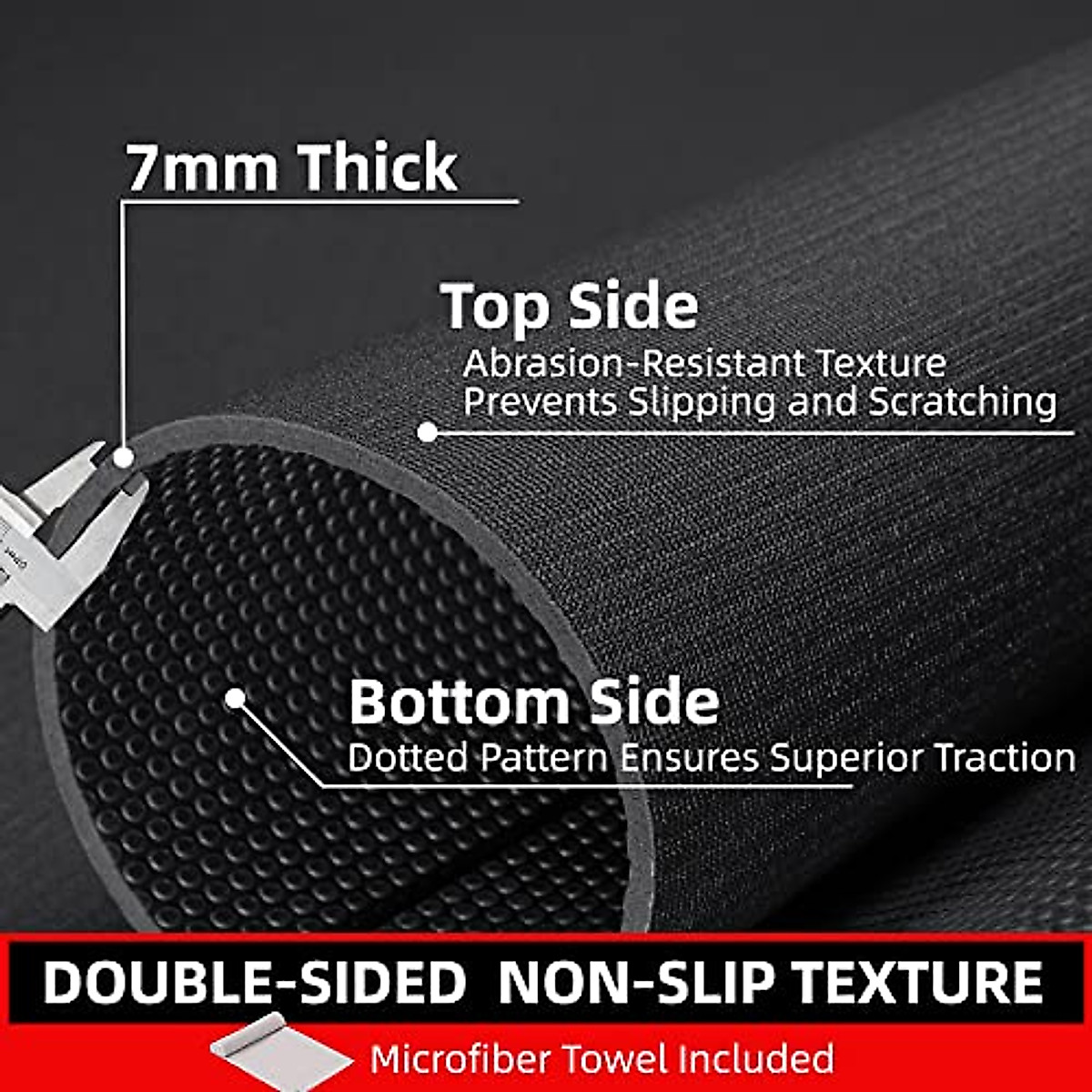 GymCope Large Exercise Mat for Home Workout,10'x6'/9'x6'/8'x6'/7'x5'/6'x4' (7mm) Extra Thick Workout Mat, High-Density Gym Mat for Cardio, Jump Rope, MMA, Weights (Shoe-Friendly)