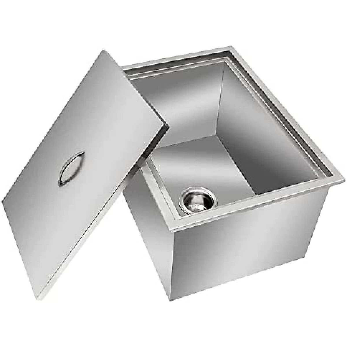 Drop in Ice Chest with Cover 304 Stainless Steel Drop in Cooler Included Drain-Pipe and Drain Plug Drop in Ice Bin for Cold Wine Beer,23''L X 17''W X 13''H