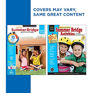 Summer Bridge Activities 2nd to 3rd Grade Workbook, Math, Reading Comprehension, Writing, Science, Social Studies, Fitness Summer Learning Activities, 3rd Grade Workbooks All Subjects With Flash Cards