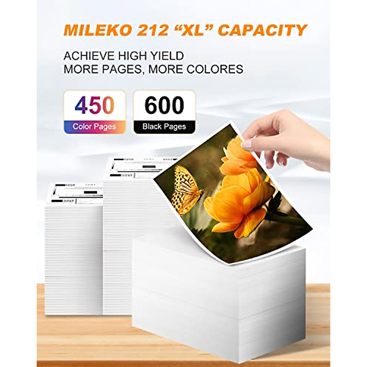 212XL Ink Cartridges Remanufactured Replacement for Epson 212XL 212 XL T212XL T212 Ink Cartridges for Expression Home XP-4100 XP-4105 Workforce WF-2830 WF-2850 Printer (5 Pack)