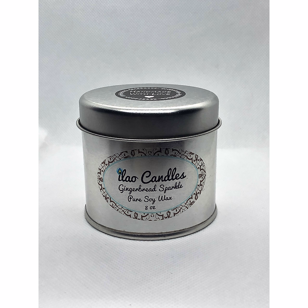 Gingerbread Sparkle 8 oz Tin Jar Pure Soy Wax Candle | Hand Poured in the USA