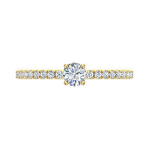 0.36 Carat Prong Set Solitaire Diamond Engagement Ring Band in 14K Yellow Gold (Ring Size 7.25)